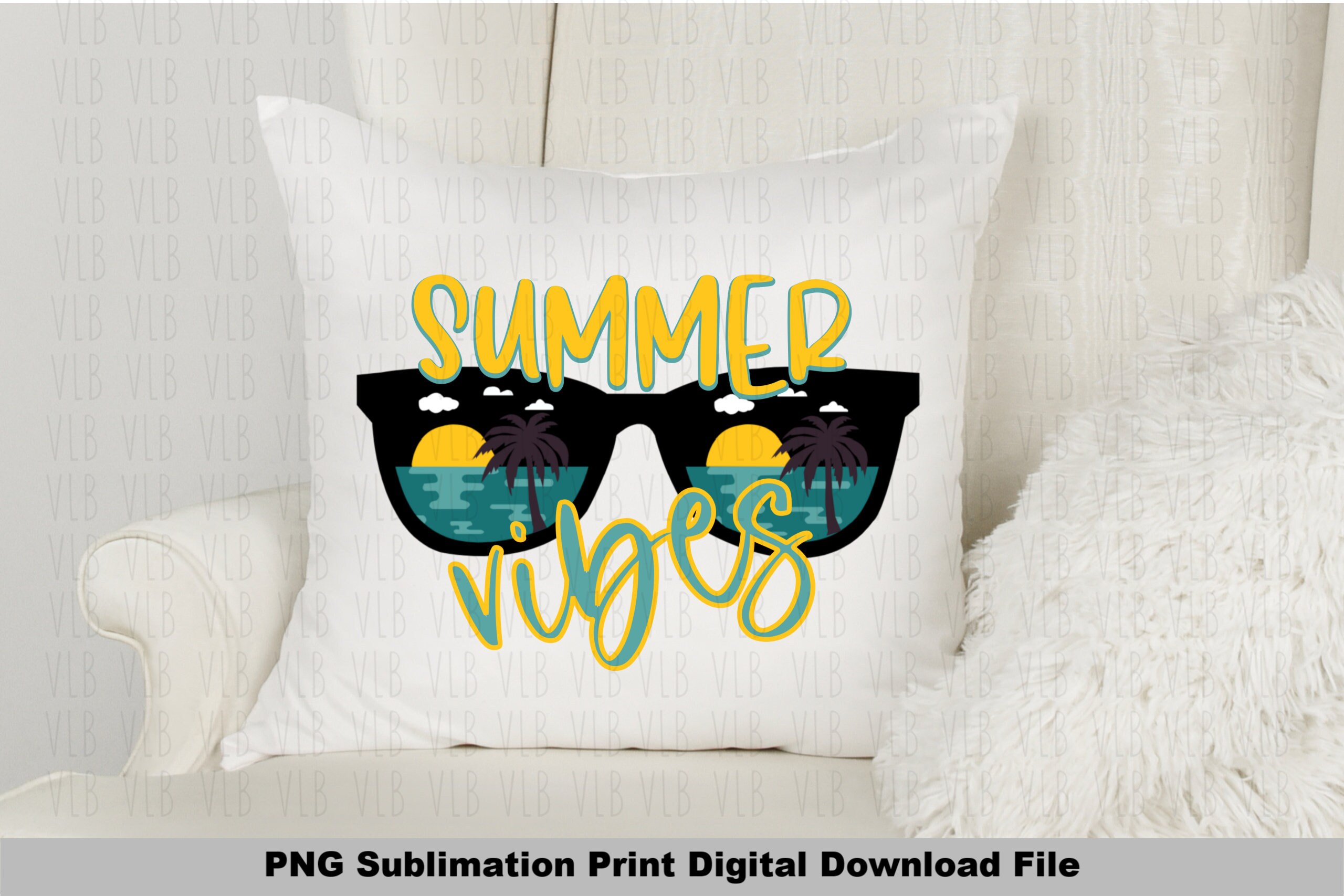 SUMMER VIBES for Sublimation Print Beach Palm Trees Vacation - Etsy