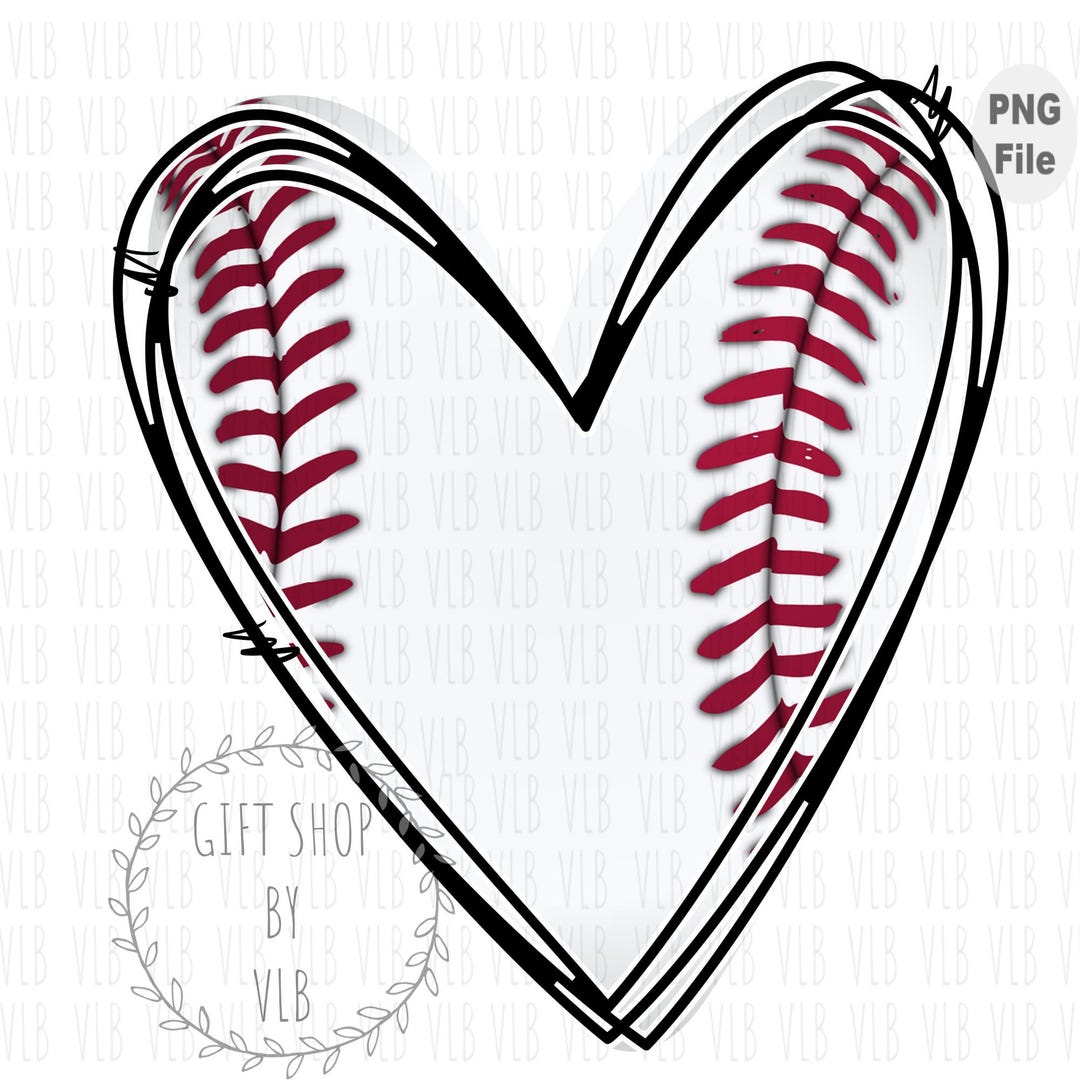 BASEBALL HEART PNG - Baseball Clipart, Sports Design Sublimation ...
