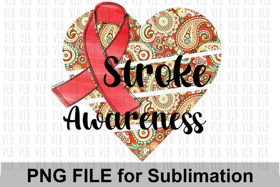 STROKE AWARENESS RIBBON Heart Disease Awareness Clipart Red - Etsy