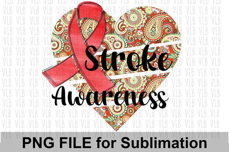 STROKE AWARENESS RIBBON Heart Disease Awareness Clipart Red - Etsy