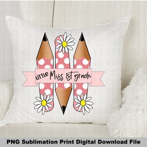 LITTLE MISS 1st GRADE Back to School Png - Pink and White Polka Dots ...