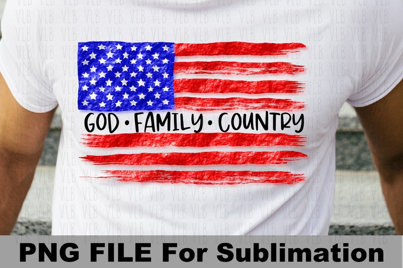 GOD FAMILY COUNTRY American Flag Digital Clipart 4th of - Etsy