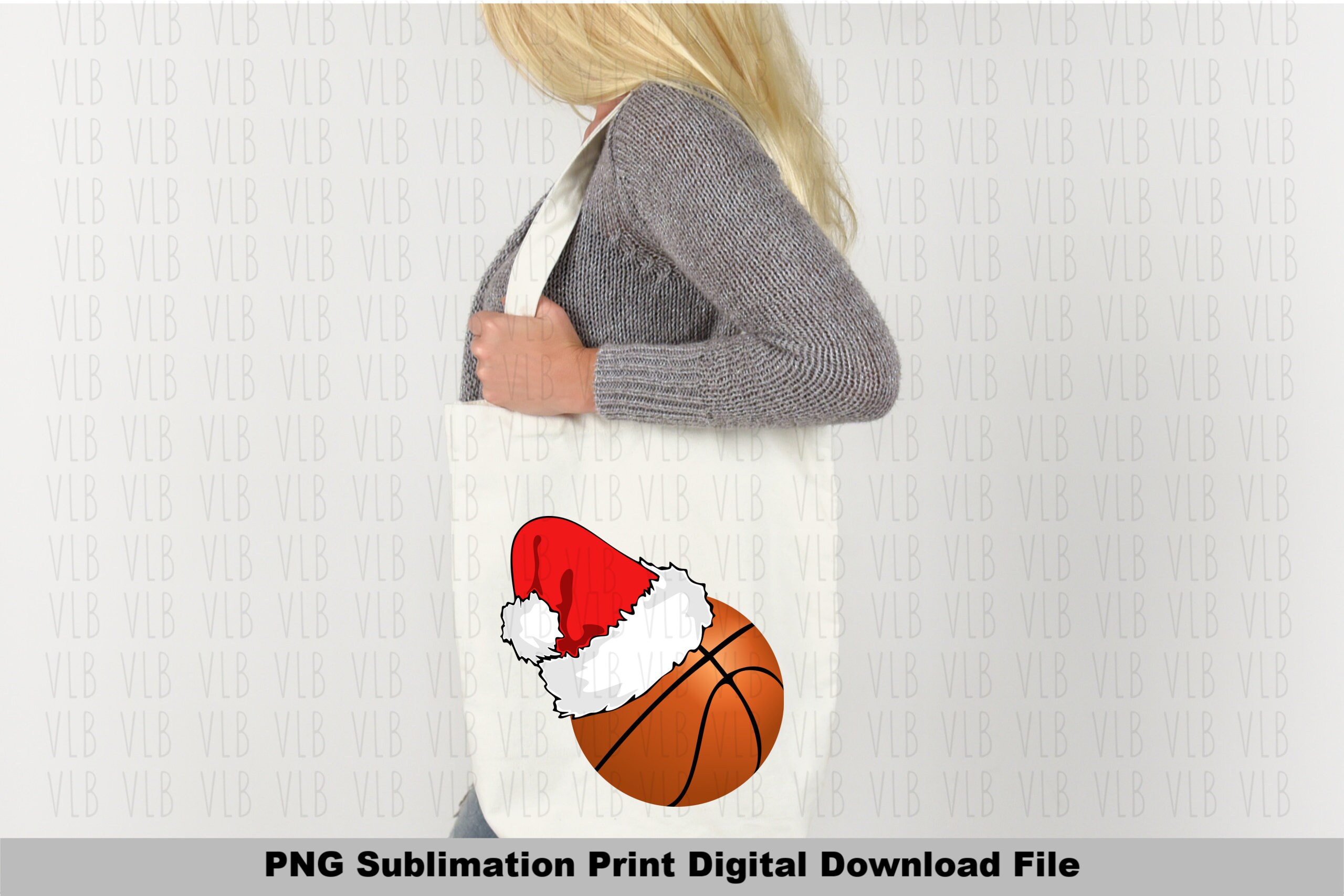 BASKETBALL and SANTA HAT Png File for Sublimation, Christmas Sports ...