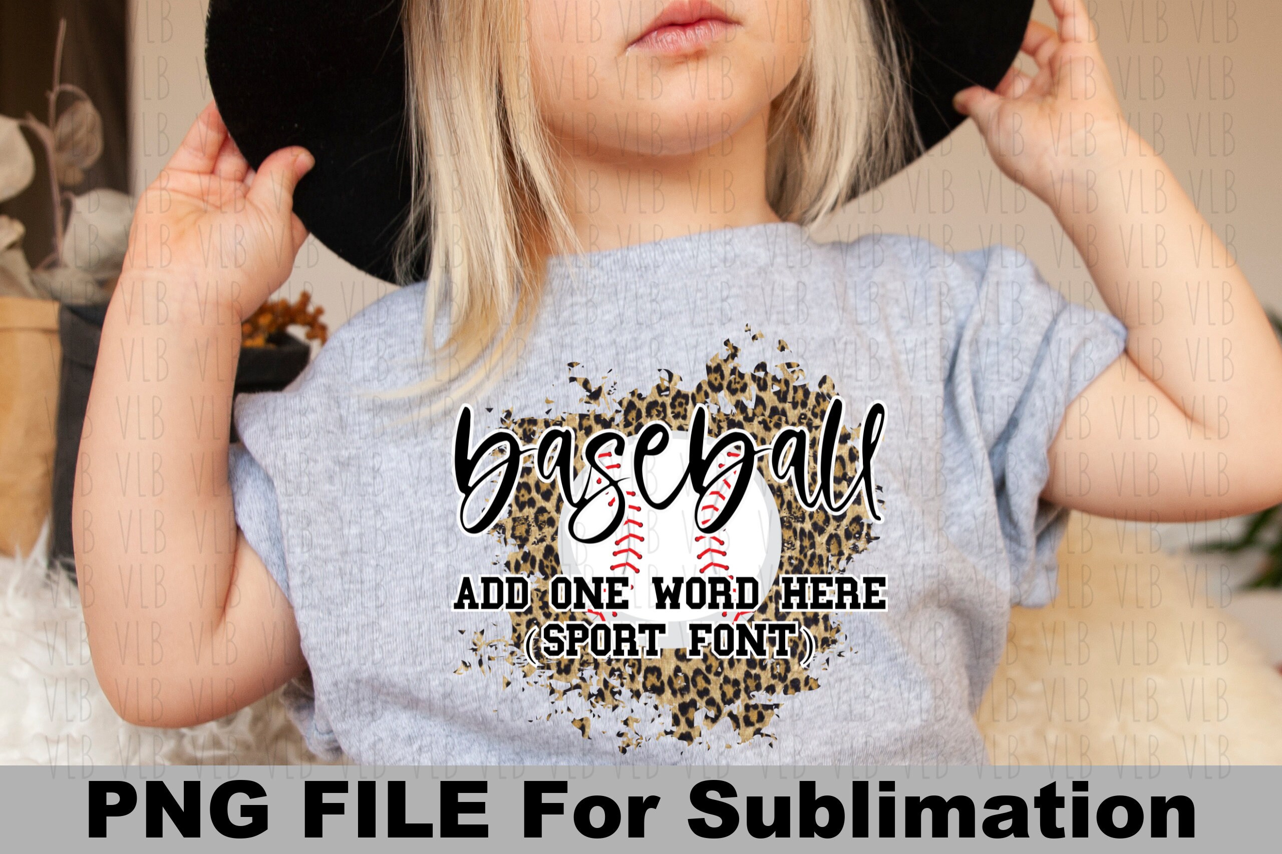 CUSTOM BASEBALL Design on Cheetah Background - Add ONE Word Png File ...