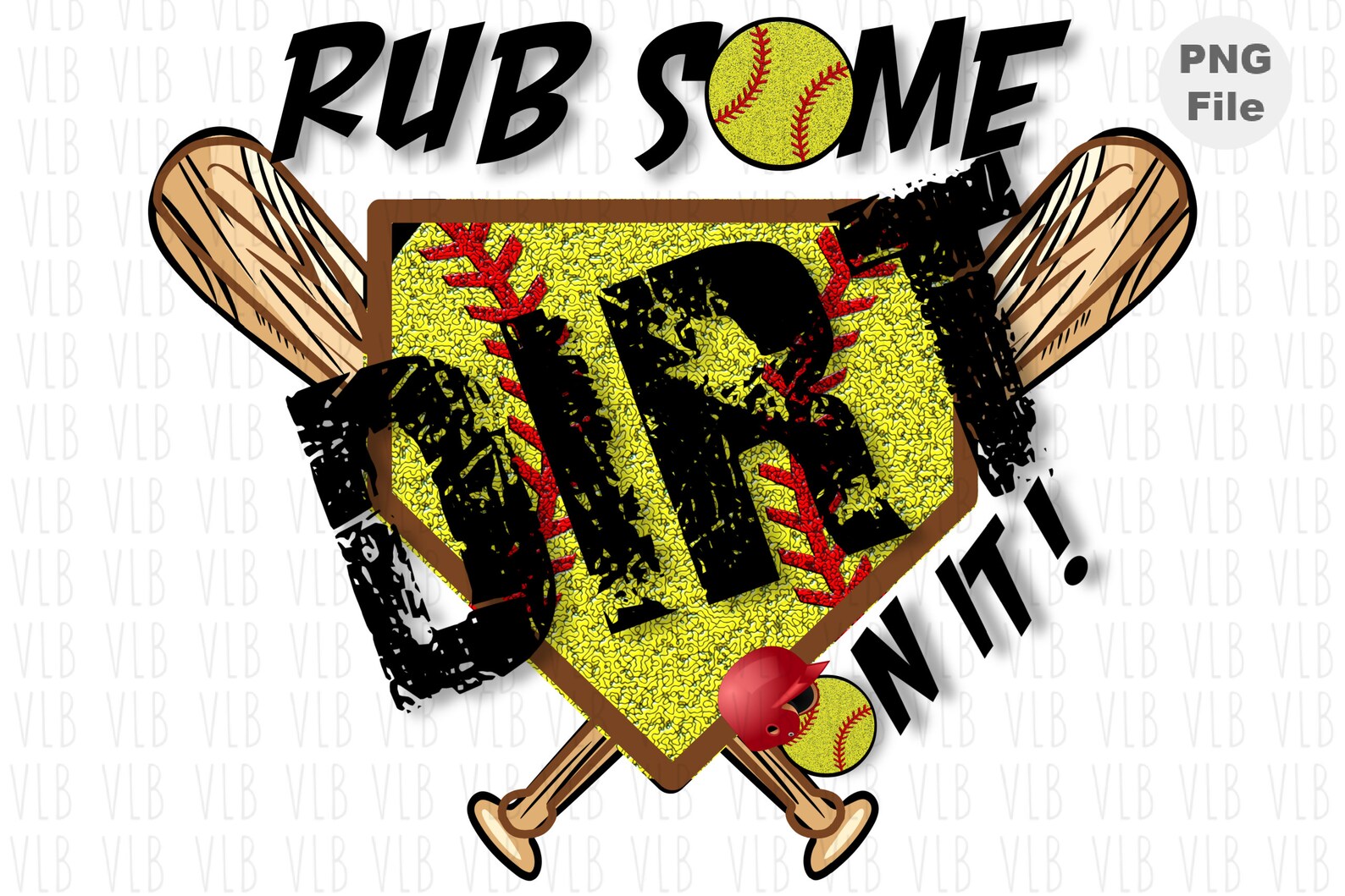 RUB SOME DIRT on It Softball Sublimation Png - Game Day Ballpark Sports ...