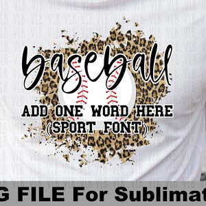 CUSTOM BASEBALL Design on Cheetah Background - Add ONE Word Png File ...