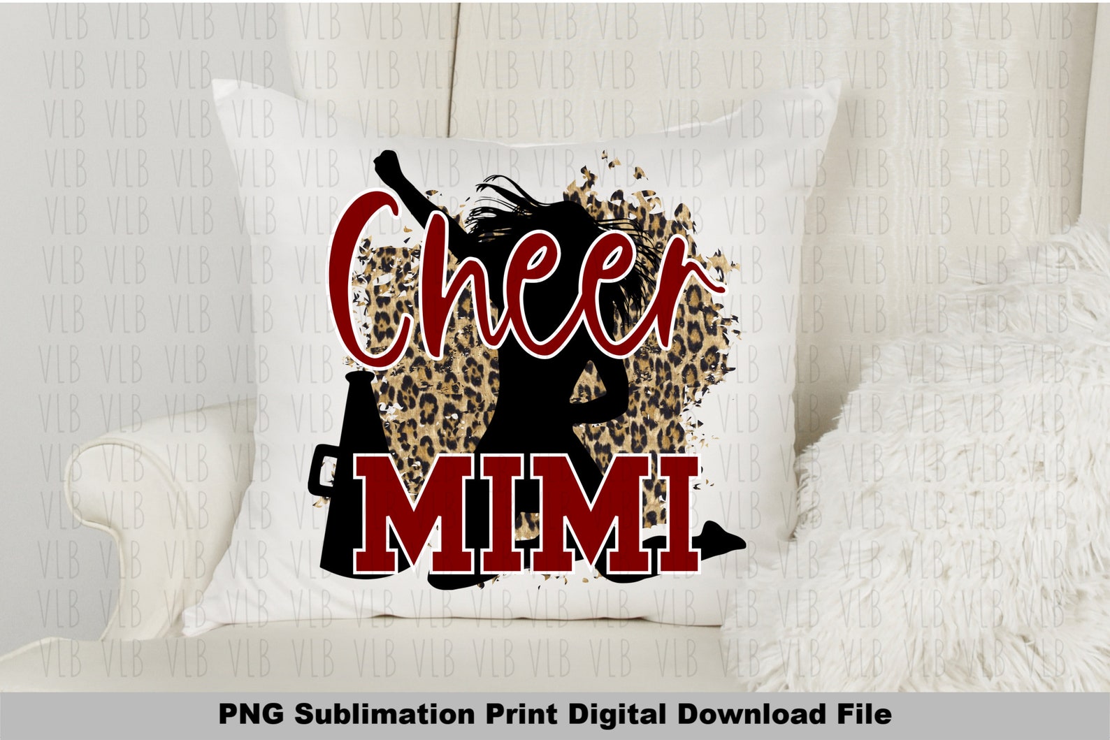 SUBLIMATION CHEER Mimi on Cheetah Png File DIY Sports Design - Etsy