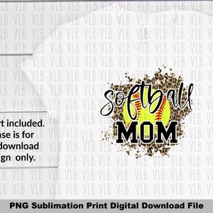 Softball Mom Cheetah Print PNG – Sublimation Design (digital Download ...