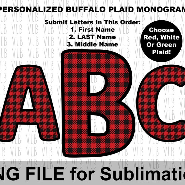 Buffalo Plaid Letters - Etsy