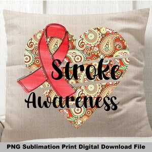 STROKE AWARENESS RIBBON - Heart Disease Awareness Clipart, Red Ribbon ...