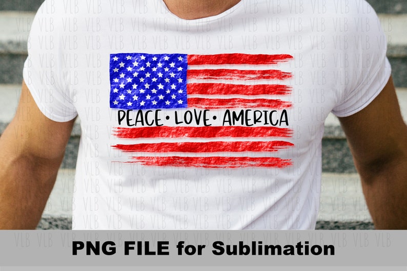 PEACE LOVE AMERICA American Flag Patriotic Digital Clipart - Etsy