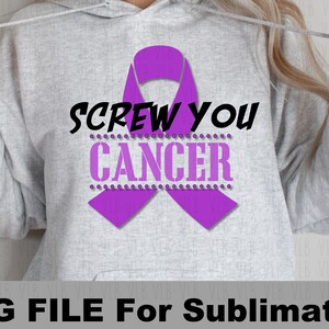 AWARENESS RIBBON Screw You Cancer, Pancreatic Cancer Alzheimer's Lupus ...