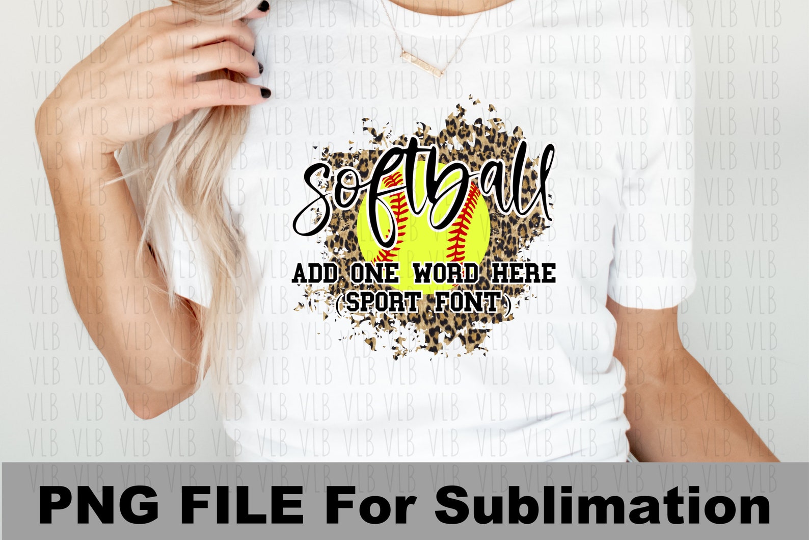CUSTOM SOFTBALL Design on Cheetah Background Add ONE Word - Etsy