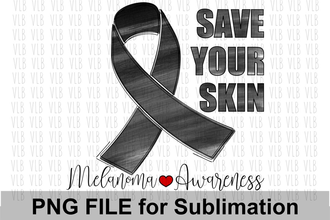 MELANOMA AWARENESS RIBBON Png File - Save Your Skin, Skin Cancer, Black ...