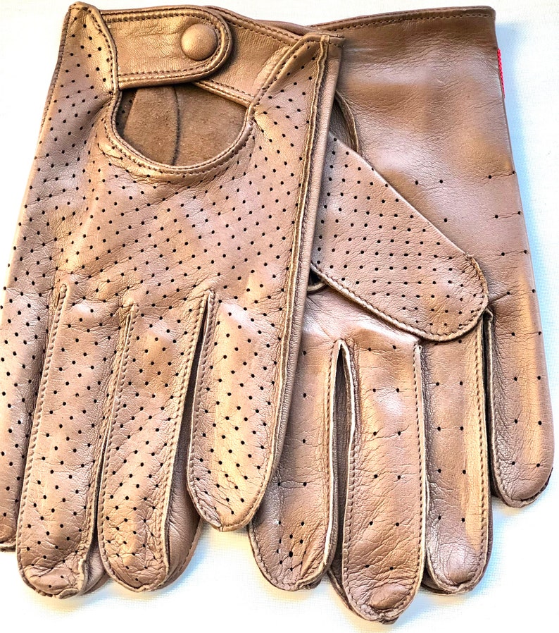 Men's Driving Gloves,stylish Leather Gloves,beige Leather,breathability ...