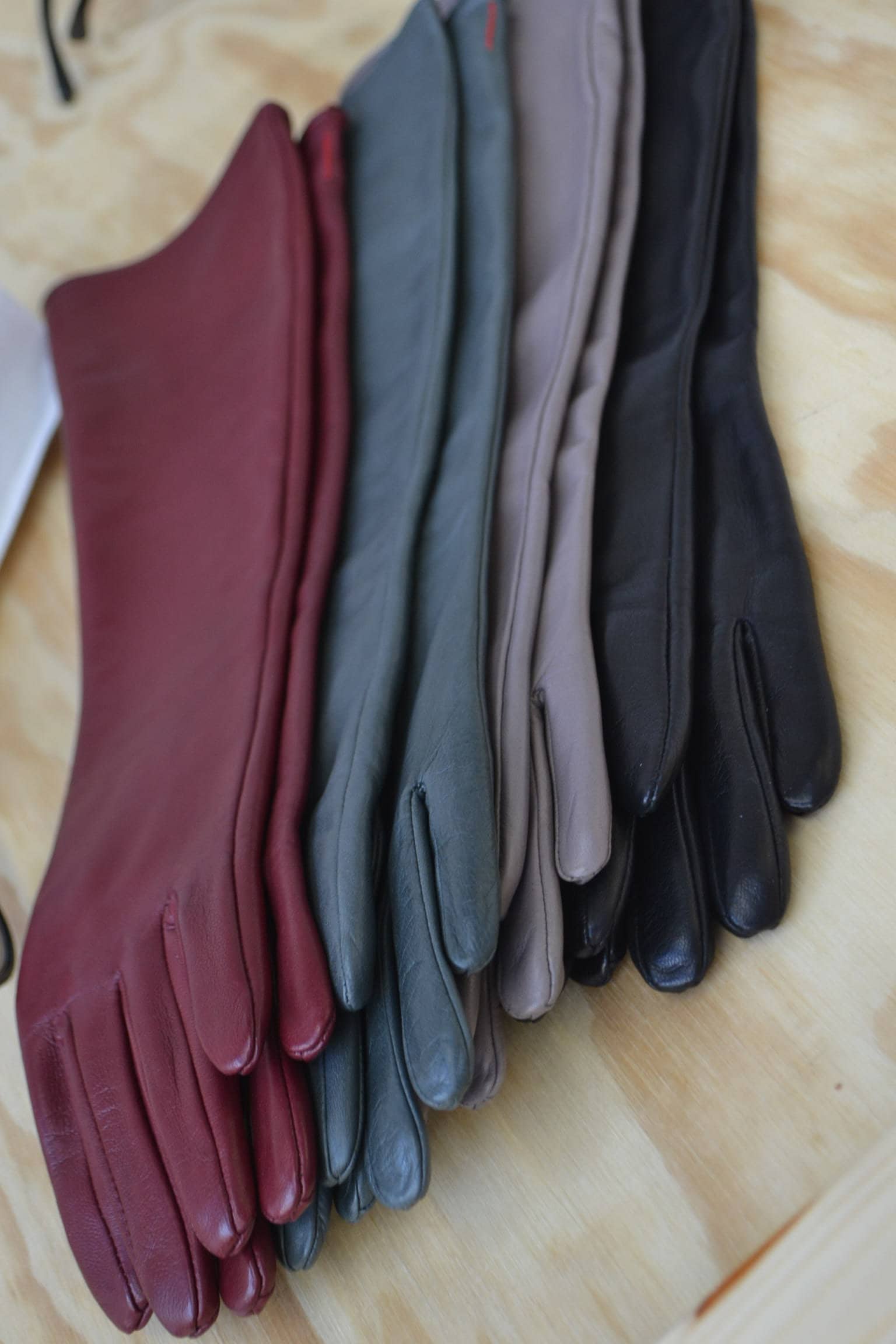 Women's Long Leather Gloves Lavender Color and Other Classic Elegant ...