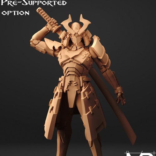 Robot Samurai Miniature Tabletop RPG Miniature Miniatures - Etsy