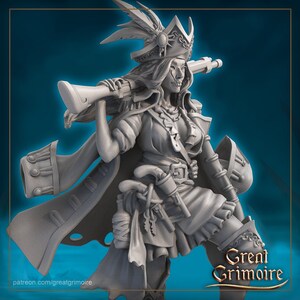 Female Pirate Miniature, Captain Red Fox | Tabletop RPG Miniature ...