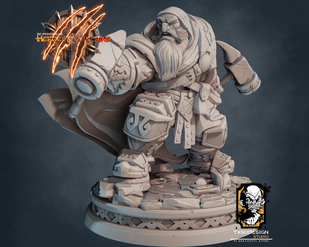 Dwarf Warrior Miniature | Tabletop RPG Miniature | Javier Txiki Tejedor ...