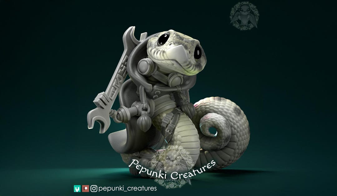 Hognose Snake Miniature | Tabletop RPG Miniature | Pepunki Creatures ...