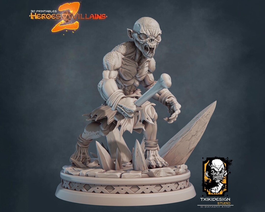 Ghoul Miniature | Tabletop RPG Miniature | Javier Txiki Tejedor ...