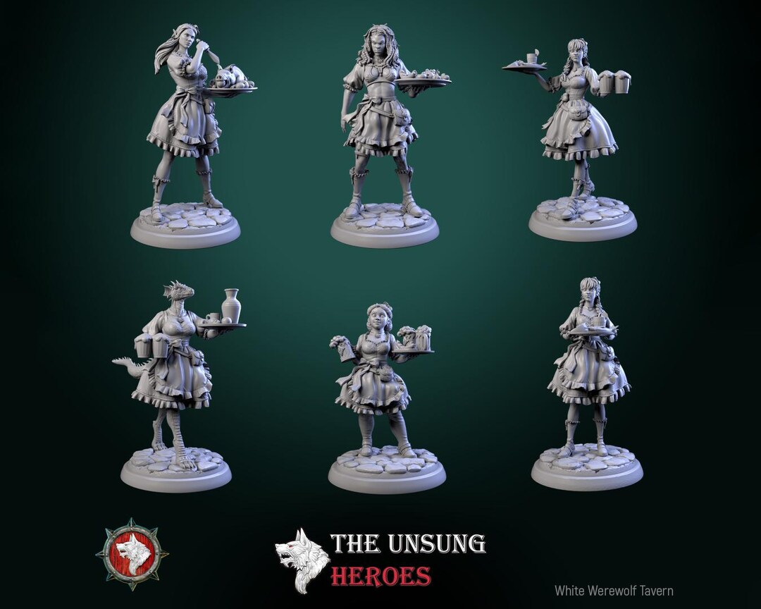 Barmaid Miniature | Tabletop RPG Miniature | White Werewolf Tavern ...