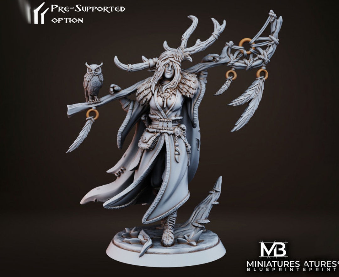 Female Elf Druid Miniature | Tabletop RPG Miniature | Miniatures ...