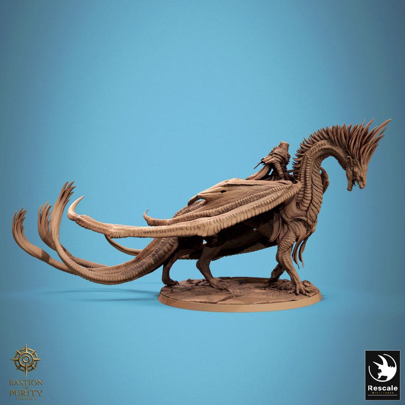 Dragon Guard Rider Miniature | Tabletop RPG Miniature | Rescale ...