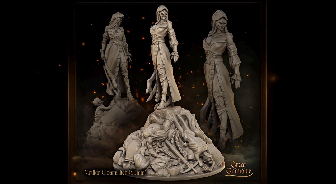 Cursed Nun Miniature, Matilda Gloamstitch | Tabletop RPG Miniature ...