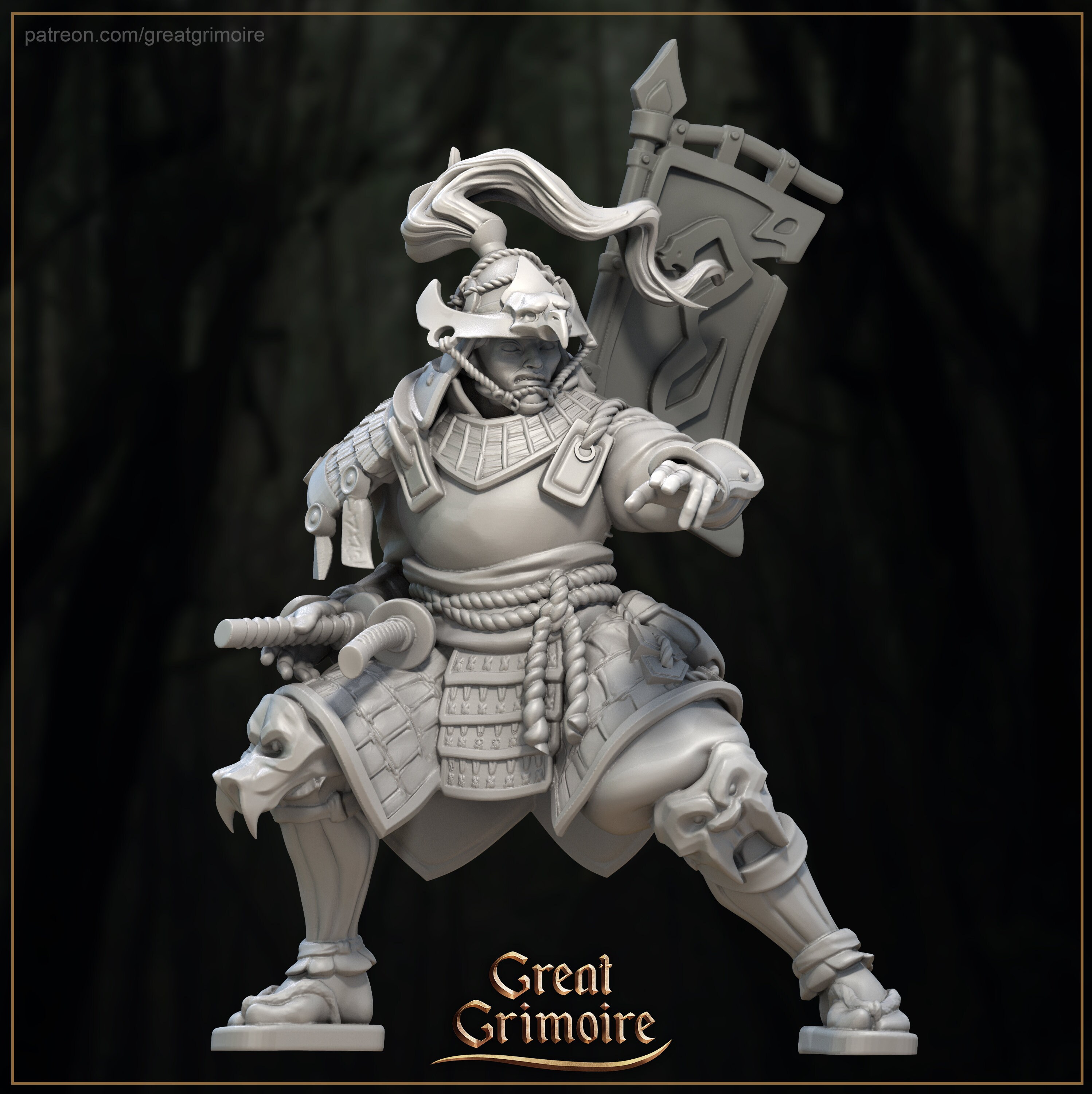 Ronin Samurai Miniature, Akechi | Tabletop RPG Miniature | Great ...