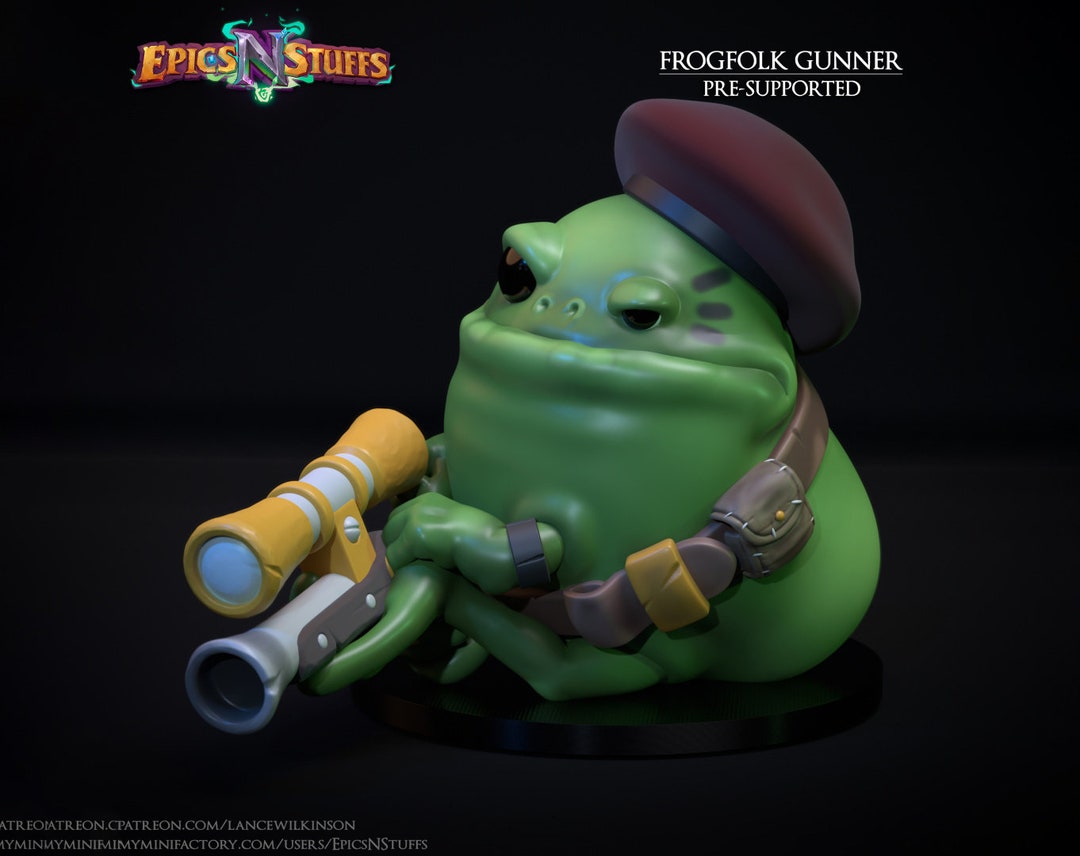 Frogfolk Gunner Miniature Tabletop RPG Miniature Epic 'N' Stuff ...