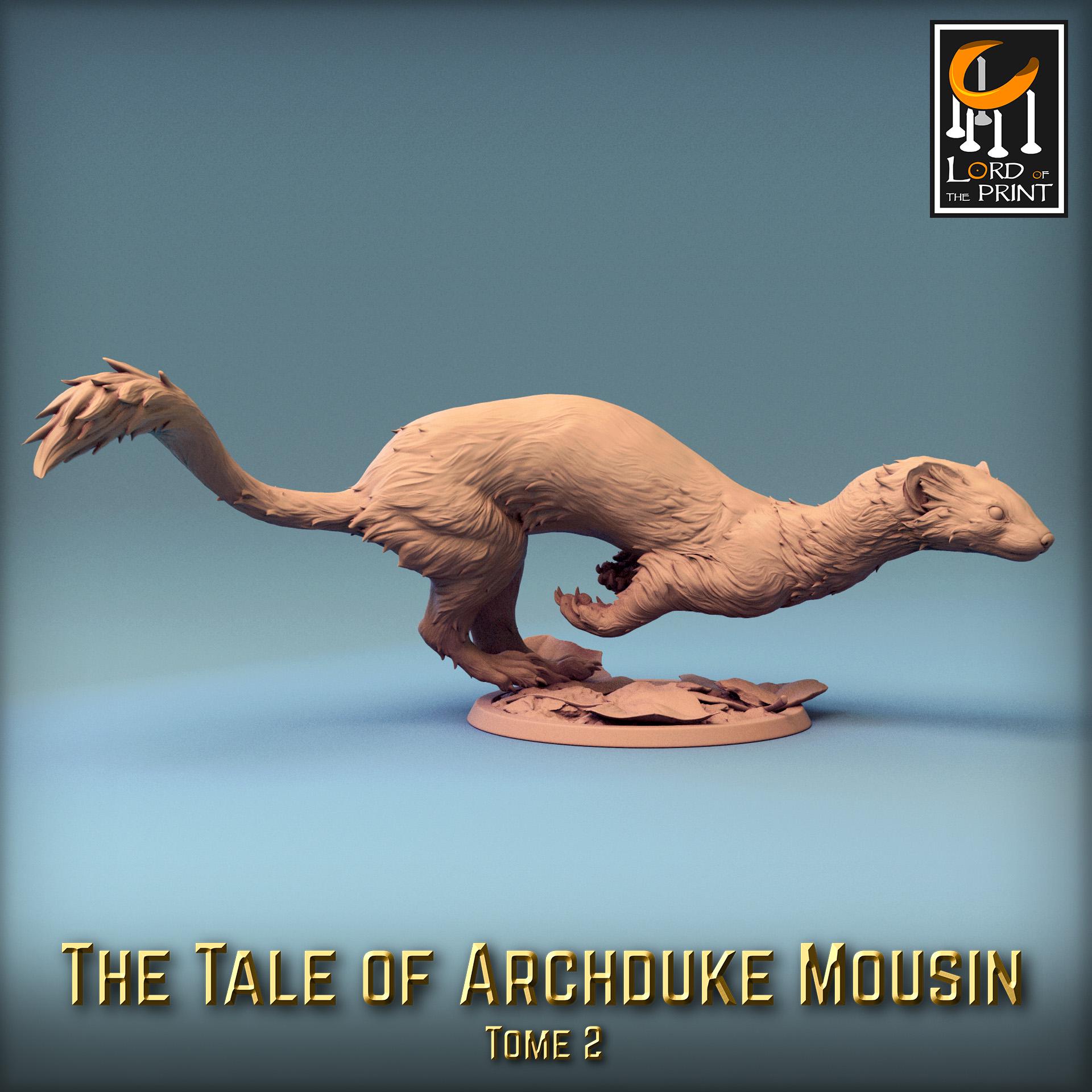 Weasel Mount Mouse Rider Miniature | Tabletop RPG Miniature | Rescale ...