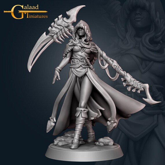 Female Reaper Miniature Tabletop RPG Miniature Galaad - Etsy