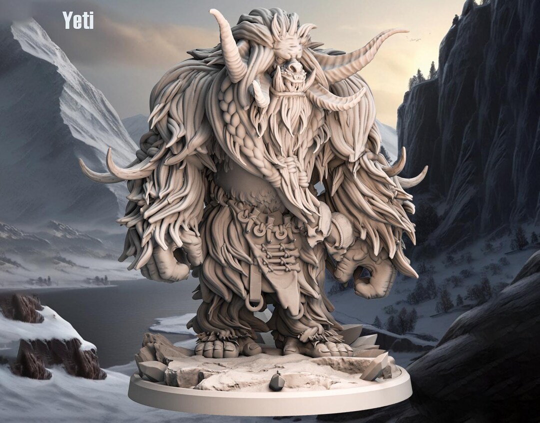 Frost Yeti Miniature Tabletop RPG Miniature Monolith Arts Roleplaying ...