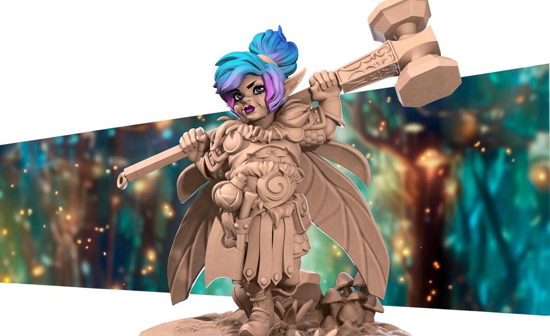 Female Pixie Warrior Miniature Tabletop RPG Miniature Bite the Bullet ...