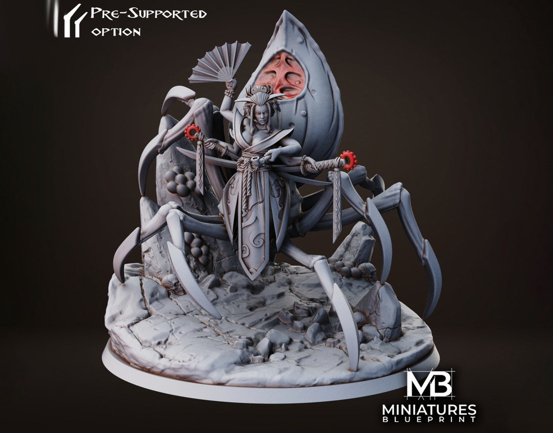 Drider Geisha Miniature Tabletop RPG Miniature Miniatures Blueprint ...