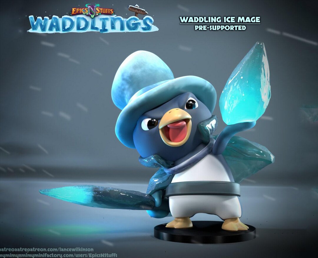 Penguin Ice Mage Miniature | Tabletop RPG Miniature | Epic 'N' Stuff ...