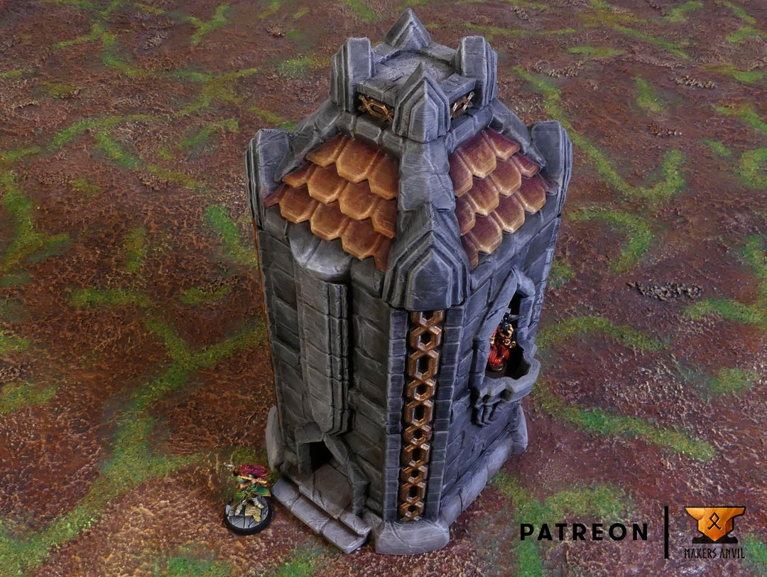 Dwarf Tower Terrain Scenery | Makers Anvil | Roleplaying 3D Printed Fantasy Scenery | Miniature ...