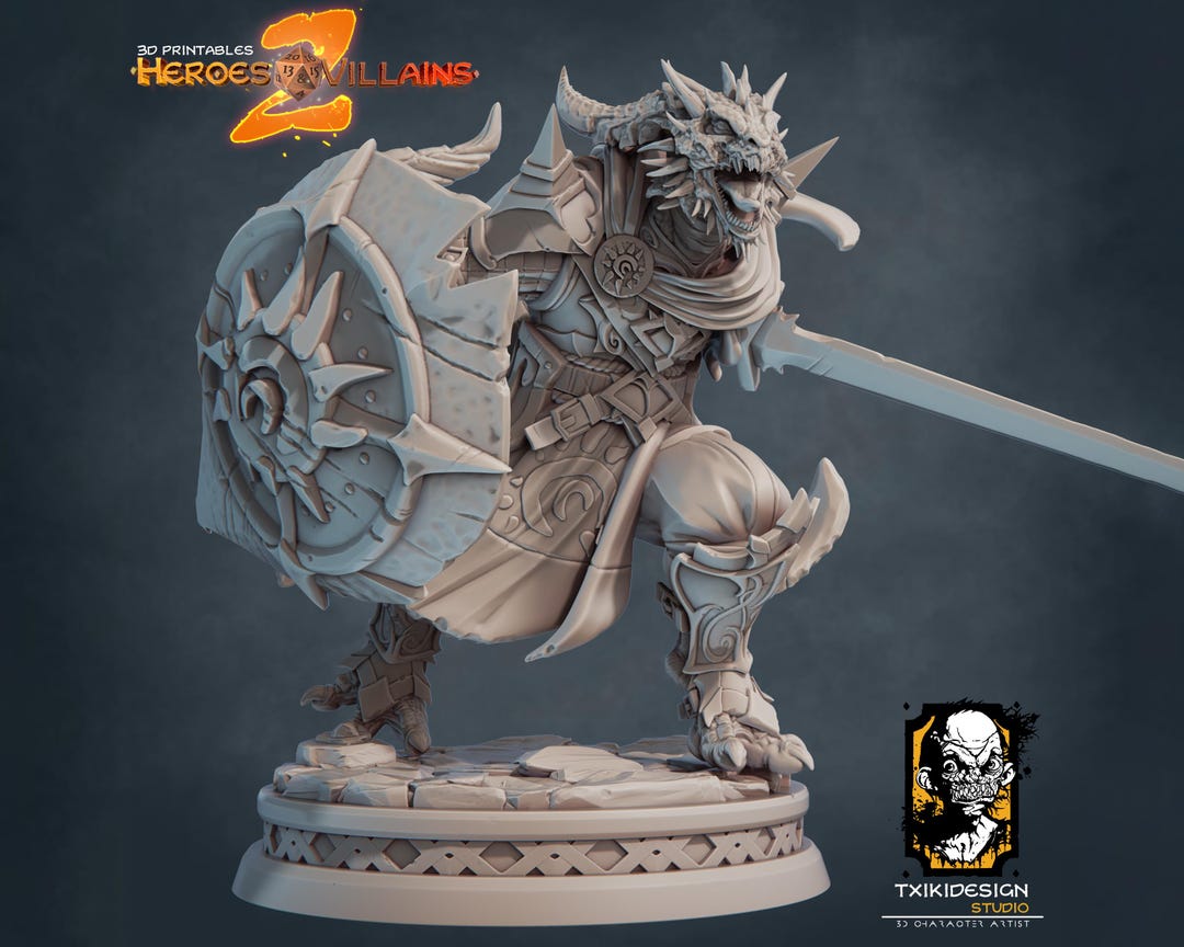 Dragonborn Paladin Miniature | Tabletop RPG Miniature | Javier Txiki ...