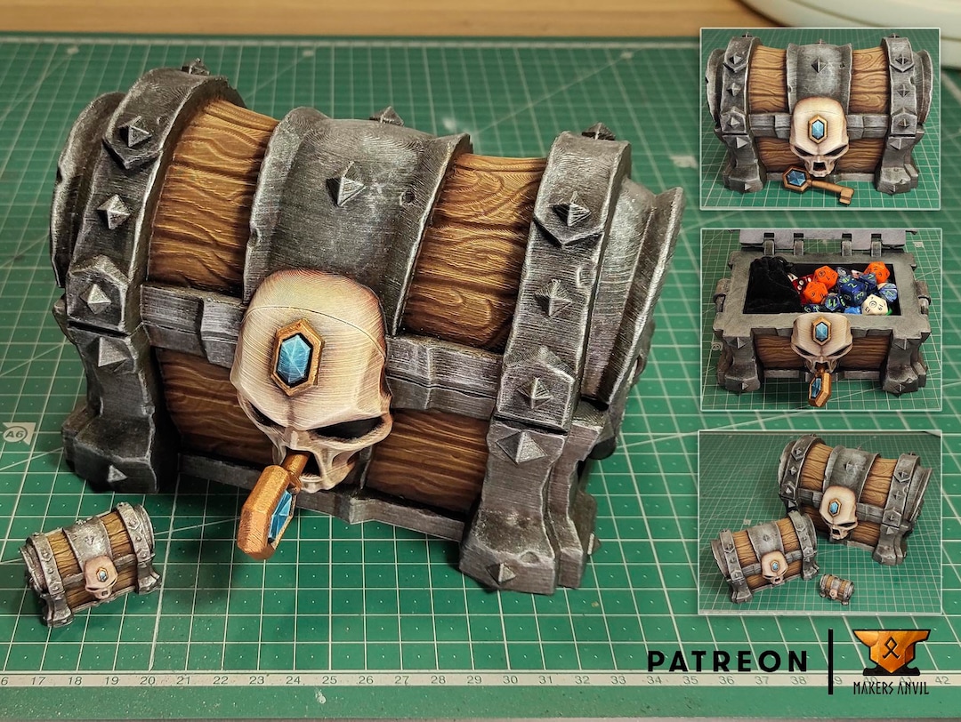 Legendary Chest Dice Box Functional Lock 3D Print | Makers Anvil ...