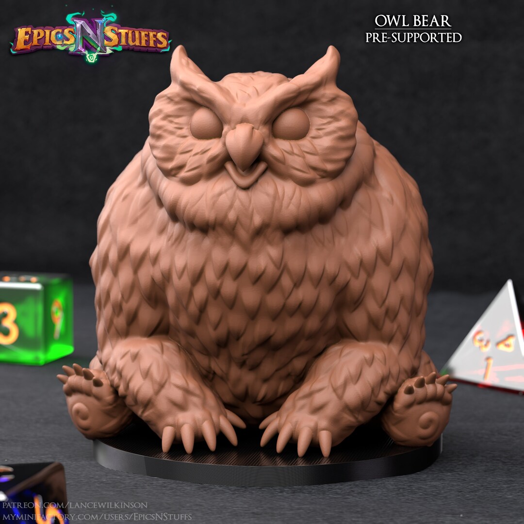 Owlbear Miniature Tabletop RPG Miniature Epic 'N' Stuff Roleplaying 3D Printed Fantasy Mini - Etsy