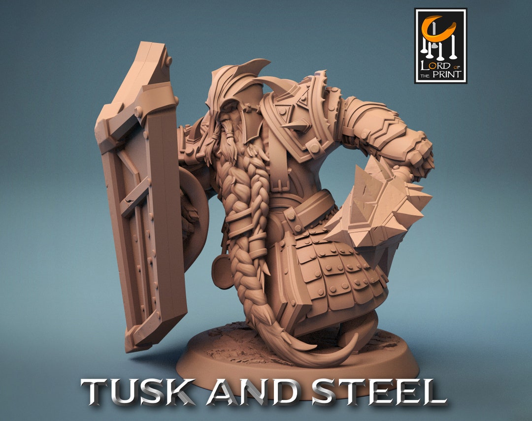 Dwarf Warrior Mace Miniature Tabletop RPG Miniature Rescale Miniature ...