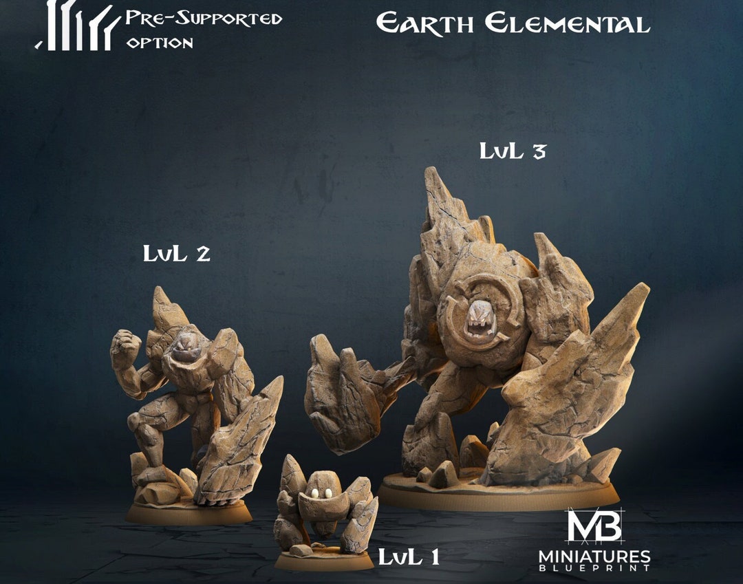 Earth Elemental Miniature | Tabletop RPG Miniature | Miniatures ...