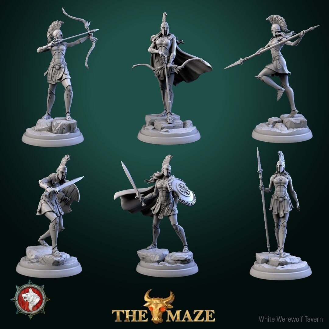 Amazon Warrior Miniature Tabletop RPG Miniature White Werewolf Tavern ...