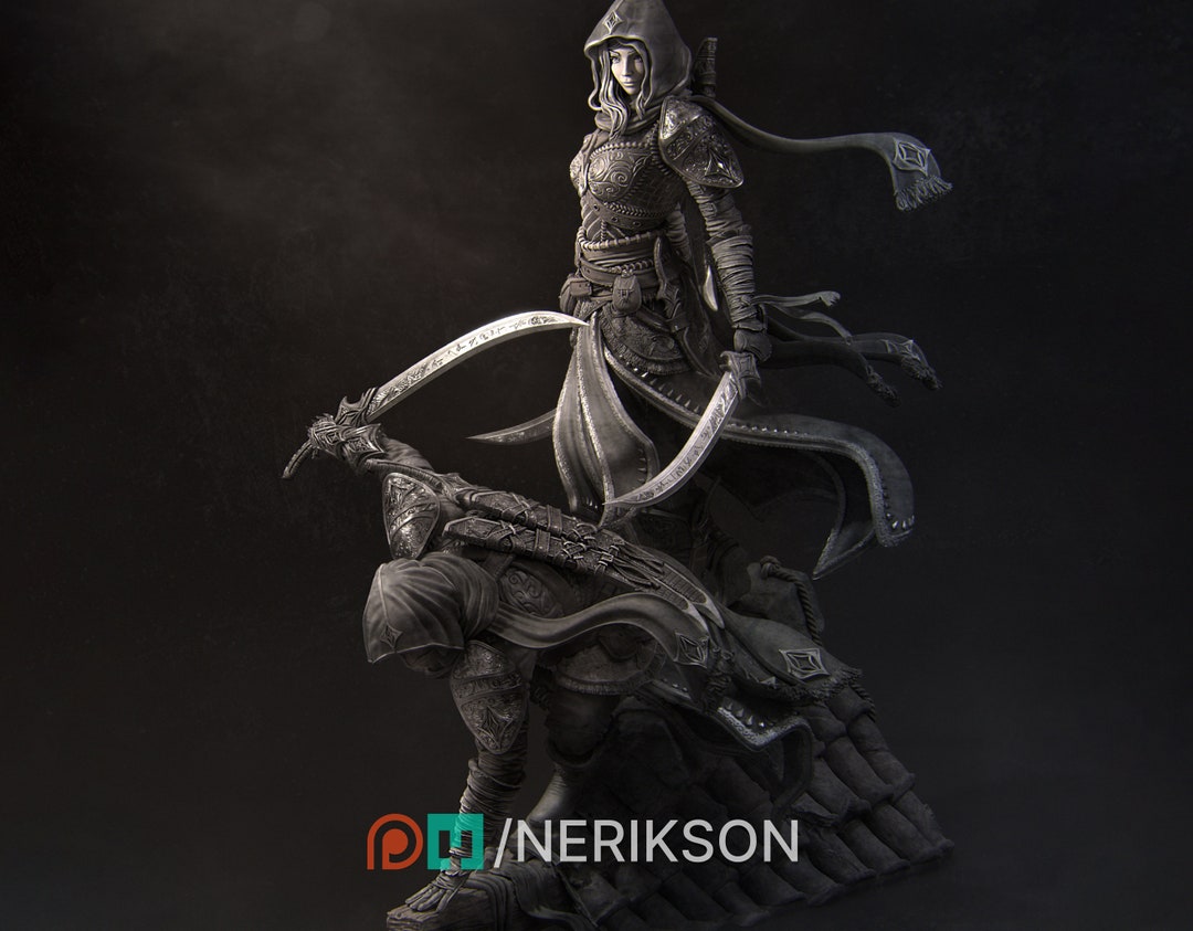 Assassin Duo Miniature, Artemisia and Nasir | Tabletop RPG Miniature ...