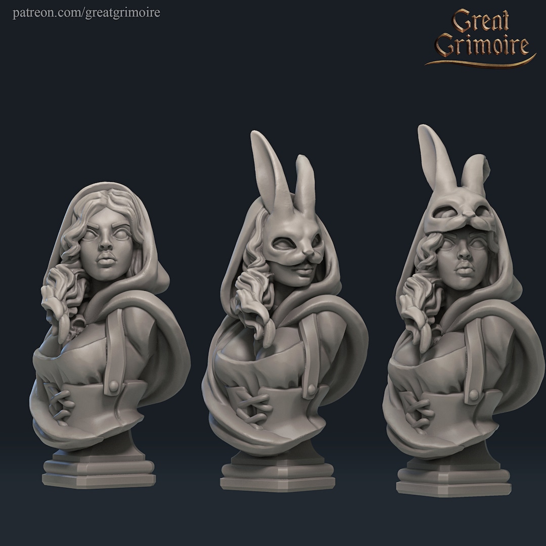 Red Bleeding Hood Bust | Tabletop RPG Miniature | Great Grimoire ...