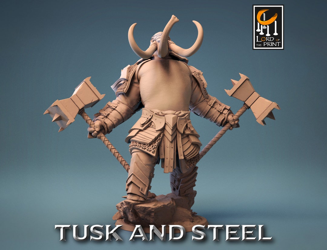 Loxodon Warrior Miniature Tabletop Rpg Miniature Lord Of The Print Roleplaying 3d Printed 