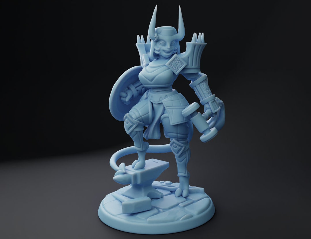 Female Tiefling Cleric Miniature, Dahlia Twin Goddess Miniatures ...