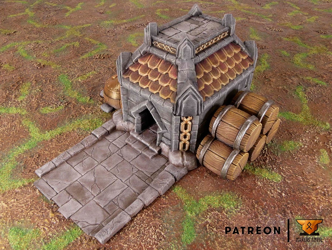 Dwarf Brewery Terrain Scenery | Makers Anvil | Roleplaying 3D Printed Fantasy Scenery ...