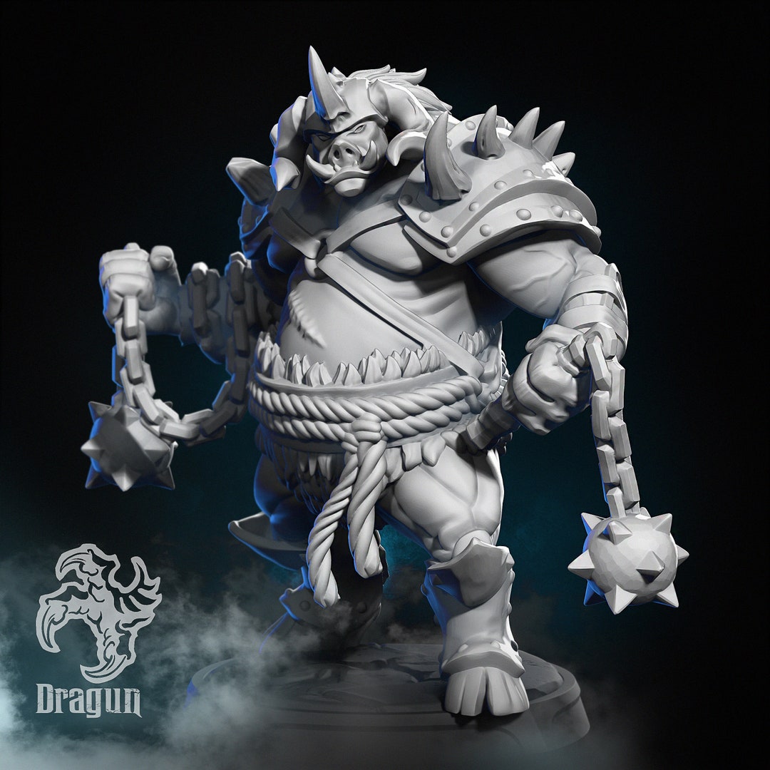 Orc Leader Miniature Dragun Studios Tabletop RPG Miniature Roleplaying ...